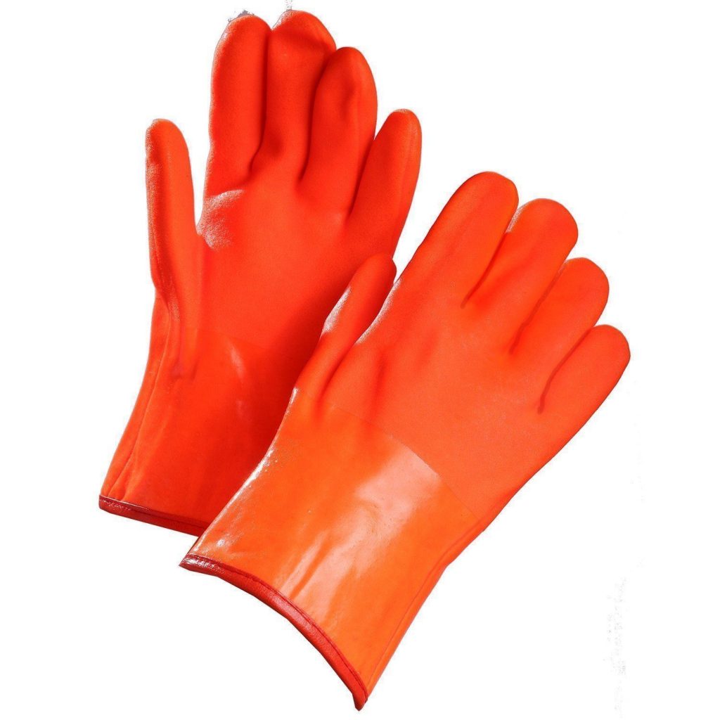 Forcefield Chemical Resistant Gloves, Orange PVC Coated, 12" Gauntlet ...