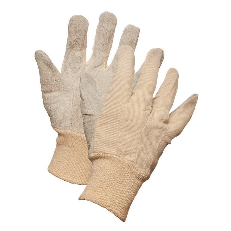Forcefield Canadian Quality Leather Palm Work Gloves with Knit Wrist ...